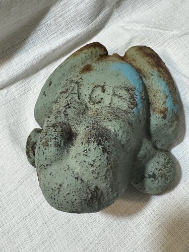 ANTIQUE CAST IRON ADVERTISING FROG DOORSTOP Old Green Frog Door Stop | eBay