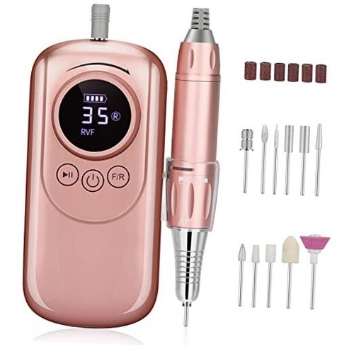 Rechargeable 35000 RPM Nail Drill, Portable Cordless Professional ...