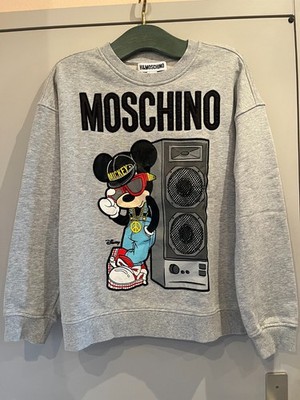 H+M MOSCHINO DISNEY MICKY MOUSE SWEATSHIRT GRÖSSE M UNISEX Grau NEU ...