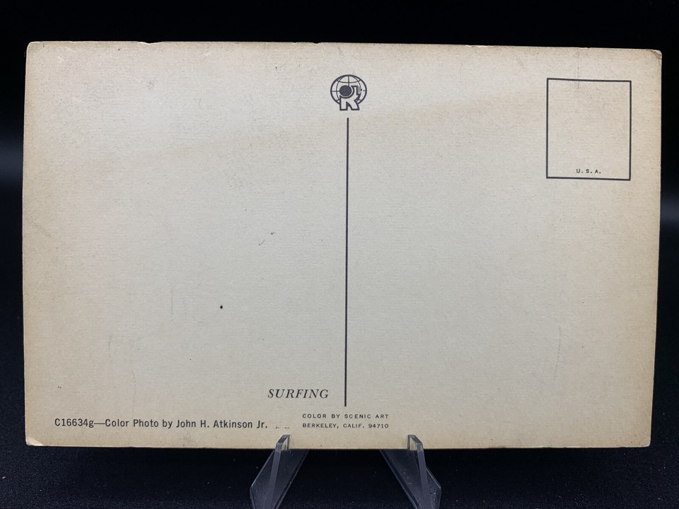 SURFING - Vintage Postcard, John H. Atkinson Jr., Berkeley, CA., unused ...
