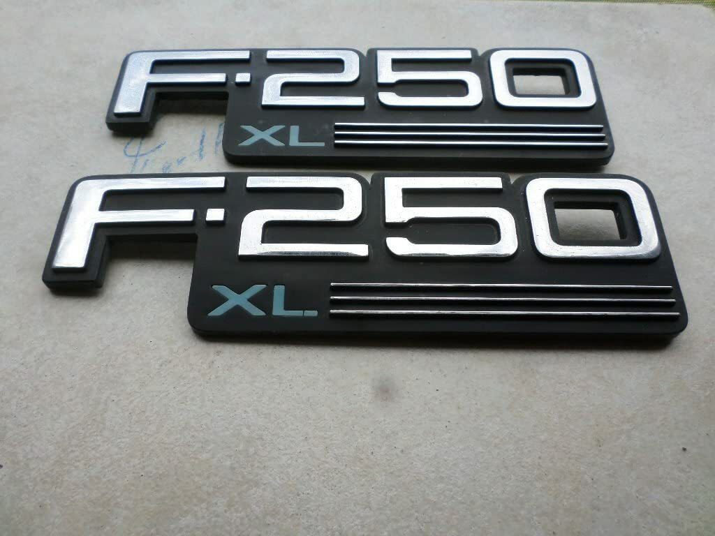 93-97 Ford F250 F-250 XL Side Fender Emblems Nameplates Logos F2TB ...