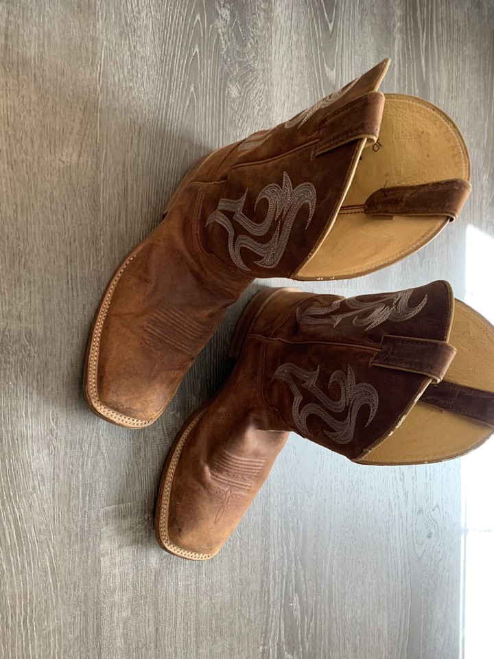 Justin Mens Bender Brown Leather Cowboy Boots 13 D Bent Rail 11" BR ...