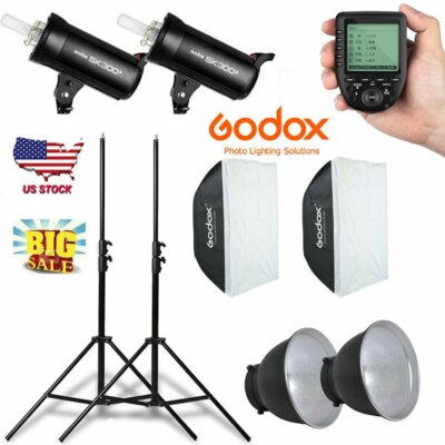 Godox 2* SK300II 300W 2.4G Flash Light & Softbox Xpro-C trigger For ...