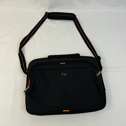 Solo Black Padded Laptop Computer Carrying Case Bag Tote 3 Zippered ...