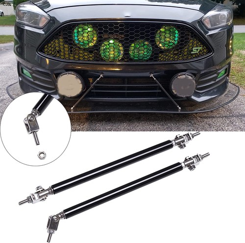 Front Bumper Lip Spoiler Splitter Body Kit+Strut Support Rods For ...