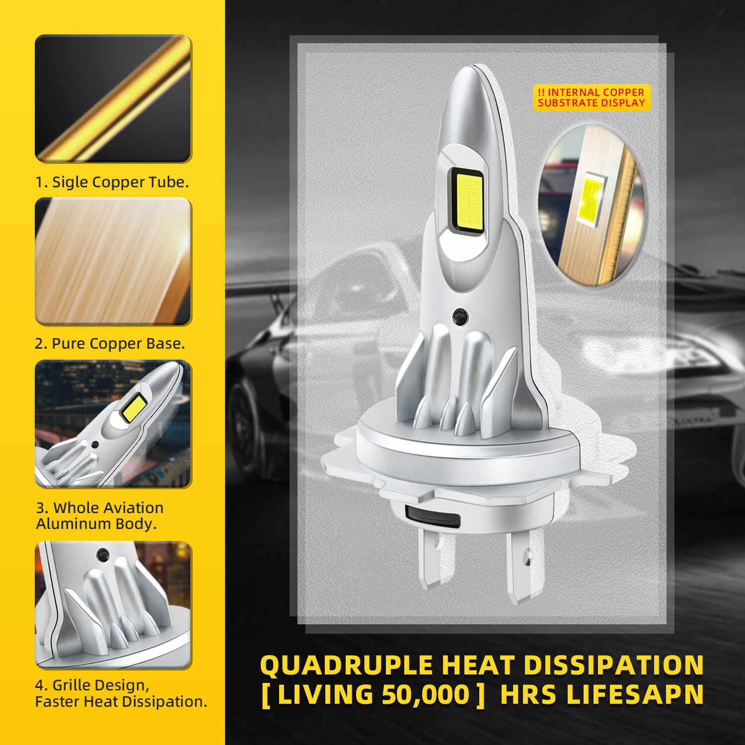 H4 9003 Headlight Light LED H/L Beam Bulbs Kit For Toyota Landcruiser ...