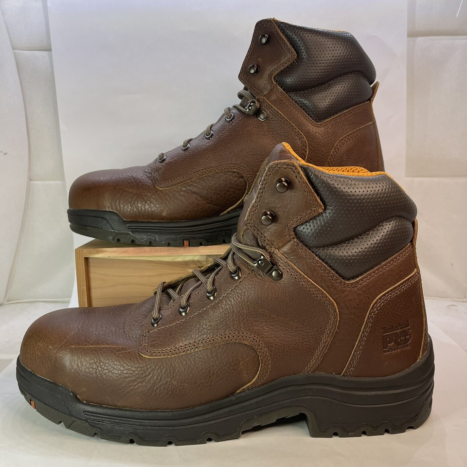 Timberland PRO Titan 6" Safety Toe Brown Work Boots Powerfit 26063 Men ...