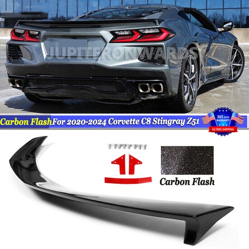 For 2020UP Corvette C8 Air Design Low Profile CARBON FLASH Rear Lid ...