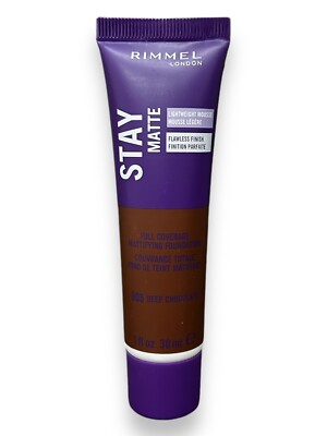 Rimmel STAY Matte Lightweight Mousse Full Coverage Foundation 605 Dark ...