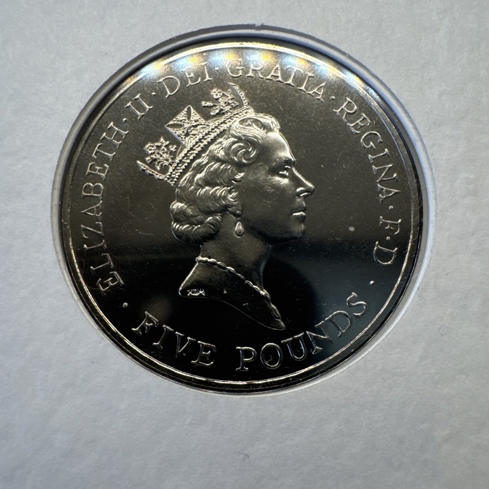 1996 UK GB Coin Cover with £5 Coin - HM Queen Elizabeth II 70th ...