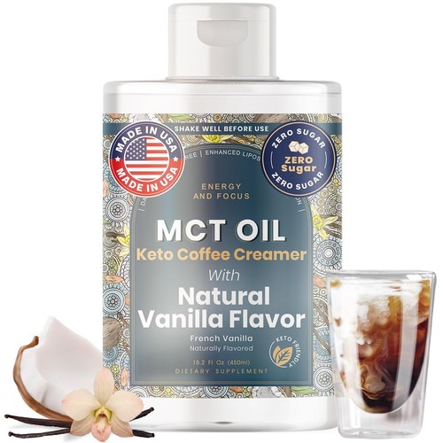 MCT Oil Blend – Vanilla | Keto-Friendly Liquid for Energy Focus | Dairy ...
