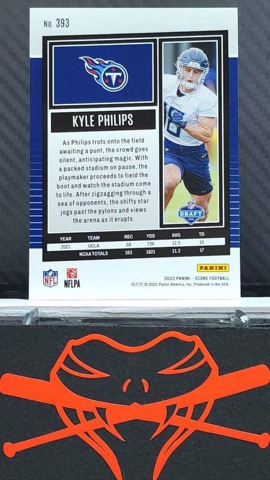 Kyle Philips 2022 Score ROOKIE SCORECARD #393 - Titans RC | eBay