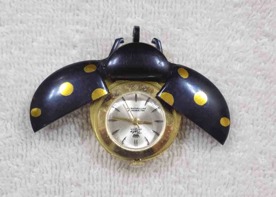 Vintage Nelo Deluxe Lady Bug Mechanical Watch - Cicada - REPAIR - FREE ...