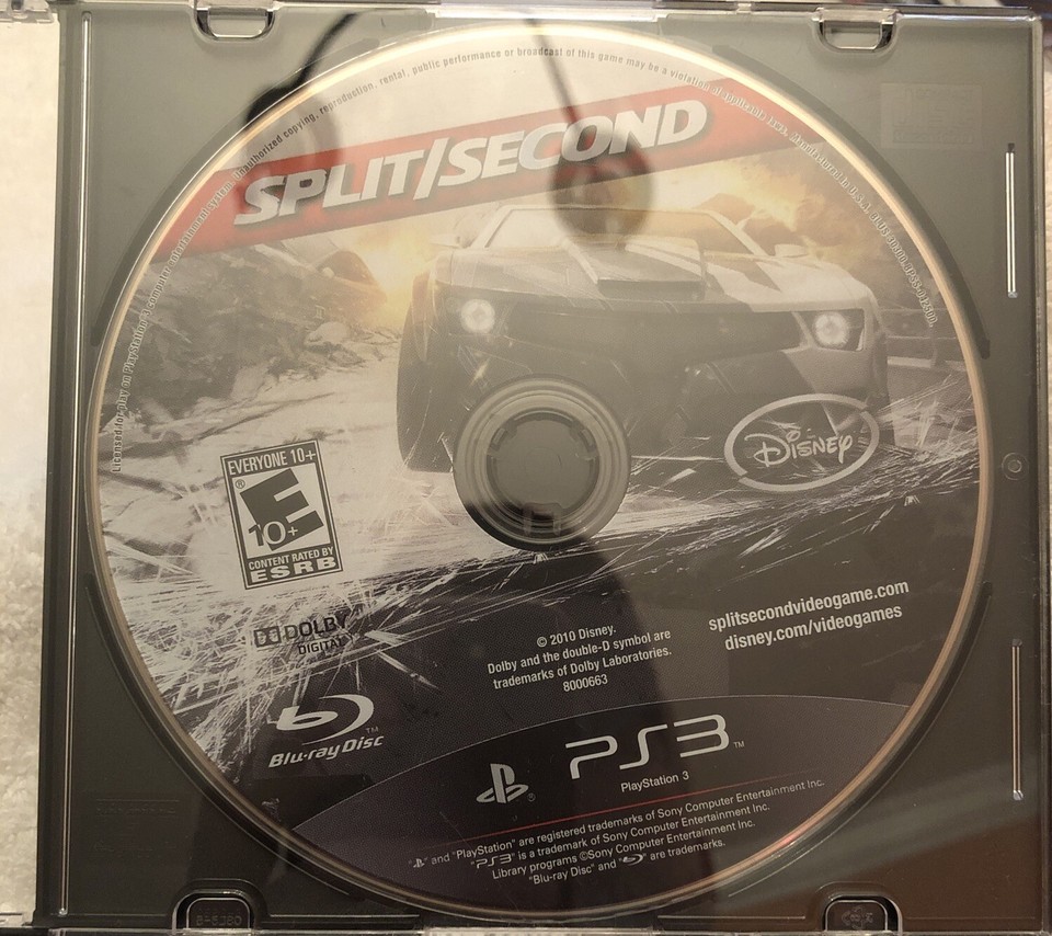 Split/Second (Sony PlayStation 3, 2010) Video Game Disc Only In Slim ...