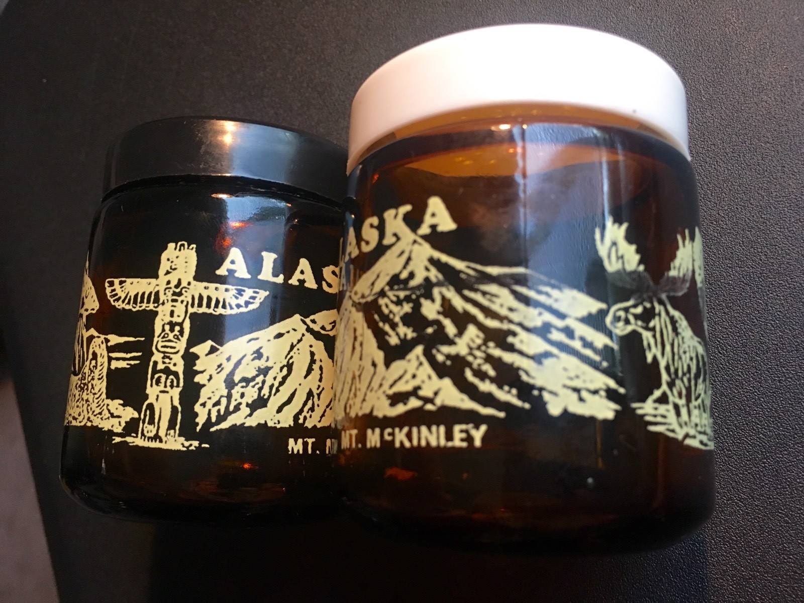 Vintage Mt. McKinley (renamed Denali) Alaska GLASS Salt & Pepper ...