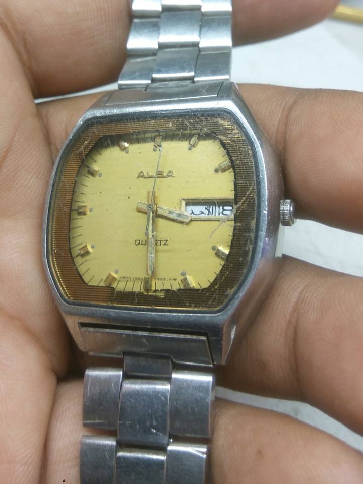 USED ALBA Y563-5160 QUARTZ MEN'S WATCH FOR PARTS & REPAIR USED FOR ...
