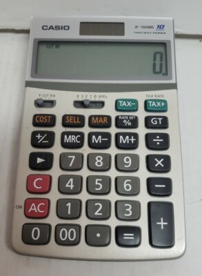 Casio JF-100MS Solar Desk Calculator 10 Digit Two Way Power BIG NUMBERS ...