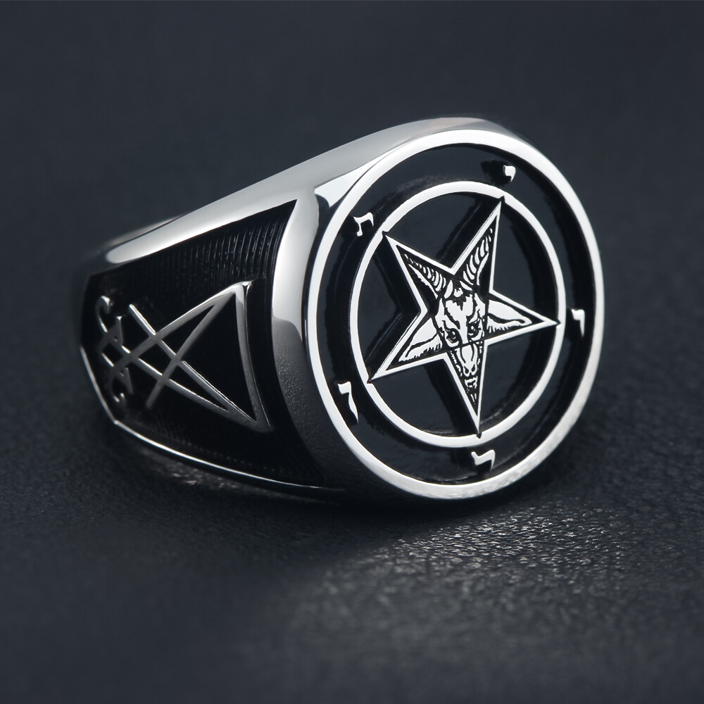 Church Of Satan Baphomet Lucifer Satanic Seal Signet Pagan Sterling ...