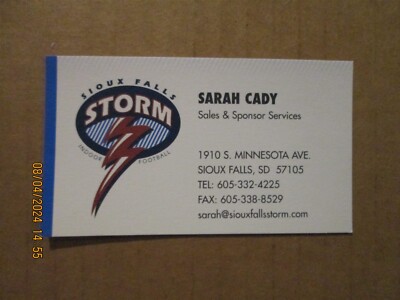 UIF Sioux Falls Storm Vintage Sarah Cady Sales Team Logo Football ...