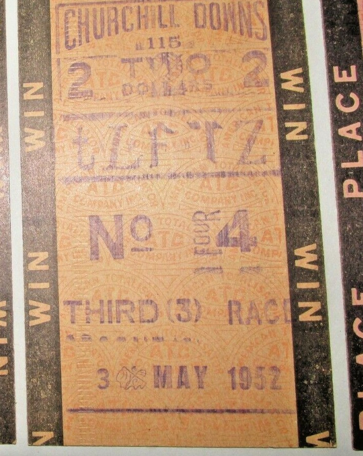 1952 Kentucky Derby Churchill Downs Five Betting Tickets/Totes | eBay