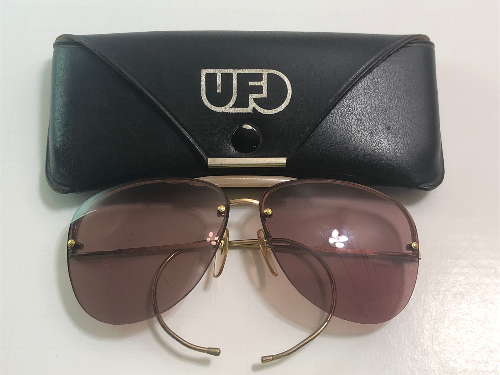 Vintage SAFILO UFO Gold Frame Prescription Sunglasses 60-15-150 | eBay