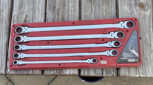 Matco Tools 5 Piece Extra Long Double Flex Ratcheting Wrench Set ...