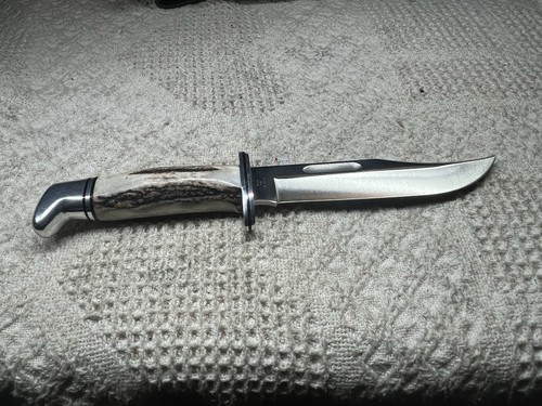 Vintage Buck 119 Three Line Sambar Stag Handle Hunting Knife Ebay