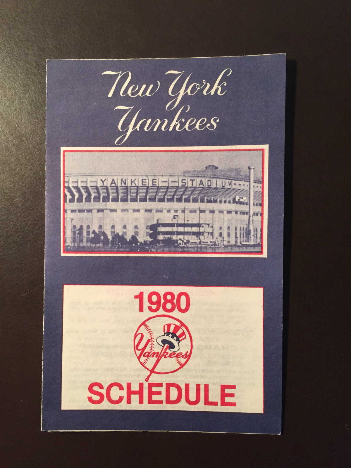New York Yankees 1980 pocket schedule - Yankee Stadium | eBay