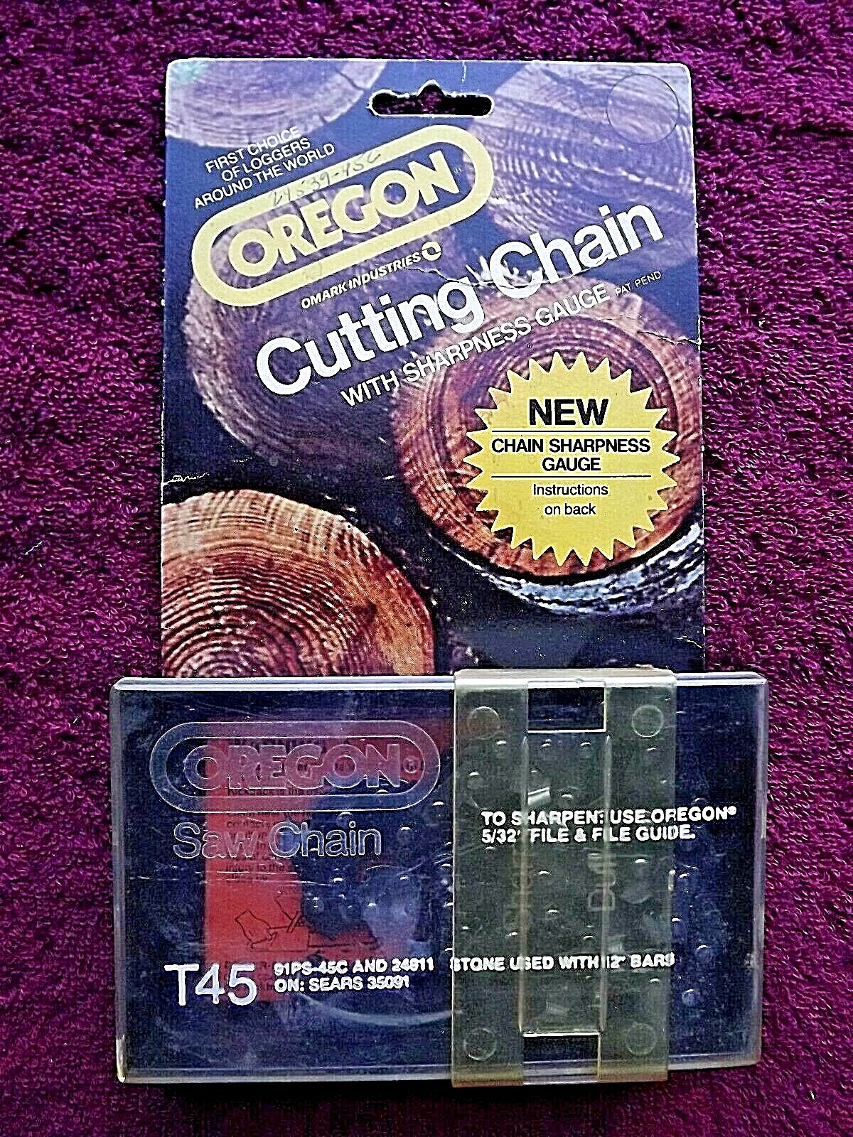 OREGON T45 (91PS-45C) 12" Chainsaw Chain w/Gauge for Sears #35091 Saw ...