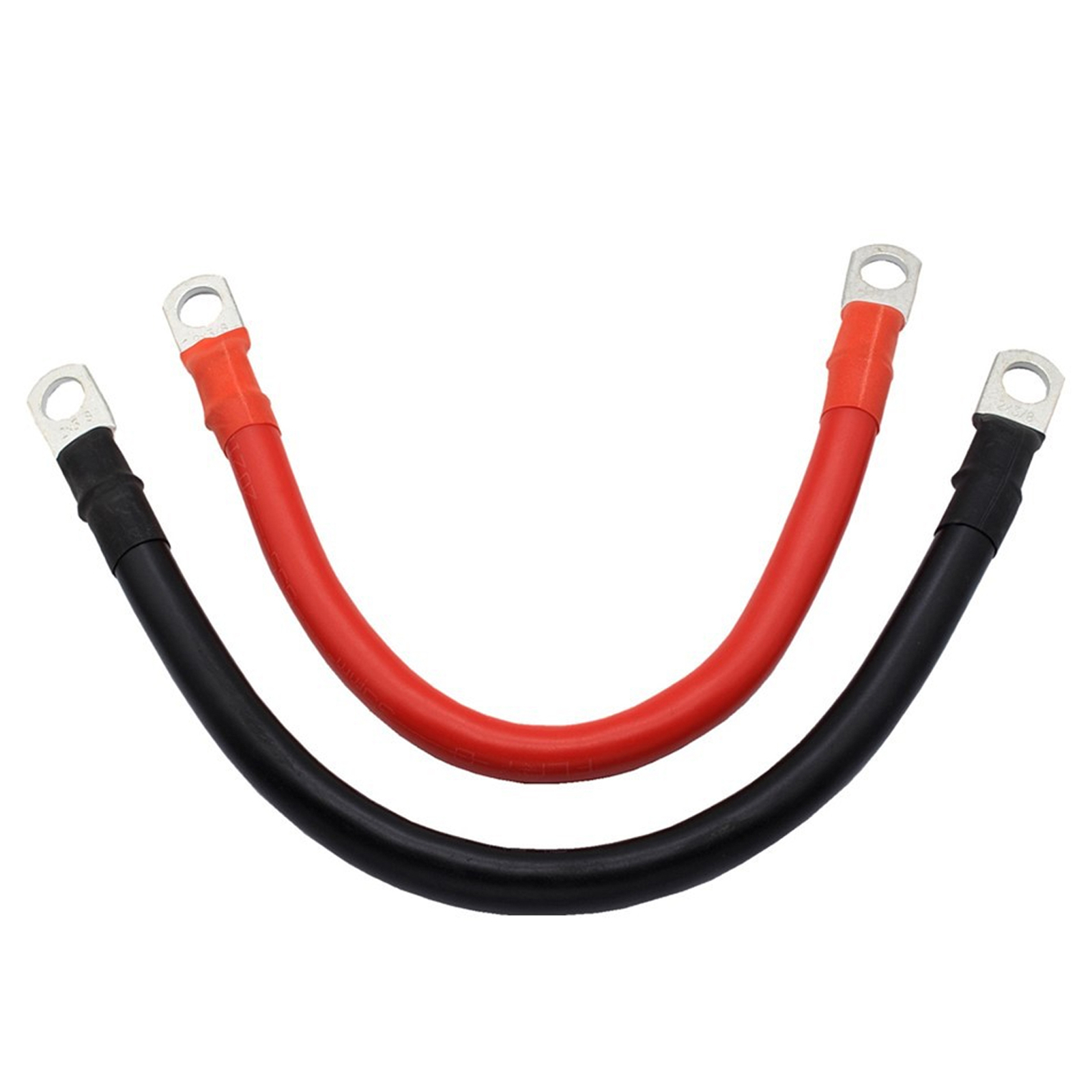 2pcs 2AWG Inverter Power Battery Cable Red Black With Ring Terminals ...