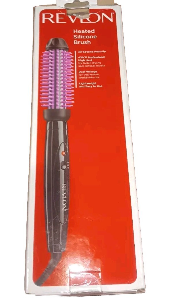 Revlon Silicone Bristle Heated Hair Styling Brush 1 inch barrel | eBay