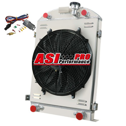 4 ROW Aluminum Radiator Shroud Fan for 1935-1936 Ford Model-A FLATHEAD ...