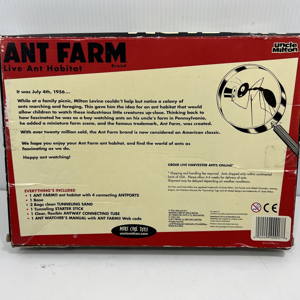 ANT FARM Live Habitat Insect Bug School FREE ANTS Uncle Milton NEW ...
