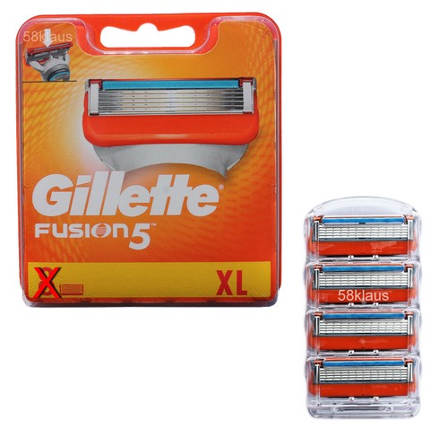 4 Gillette Fusion5 Rasierklingen im Blister ohne OVP / 4 Stück Klingen ...