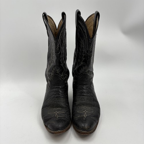 Tony Lama Men’s Black Tag Western Cowboy Boot 6903 Vintage Leather 8.5 ...
