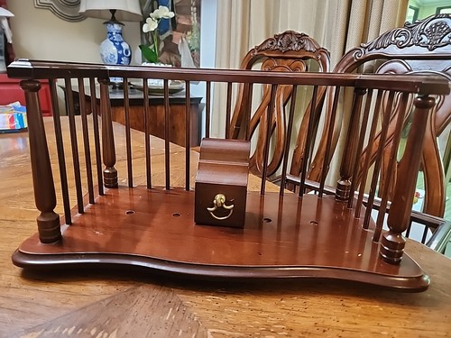 The Bombay Company Desktop Book Shelf Organizer Wood Fiddle Rails Dark ...