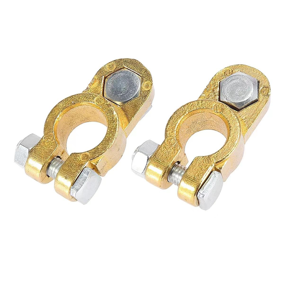 Universal Brass Battery Terminal Connectors Top Post Clamp Set for Car ...