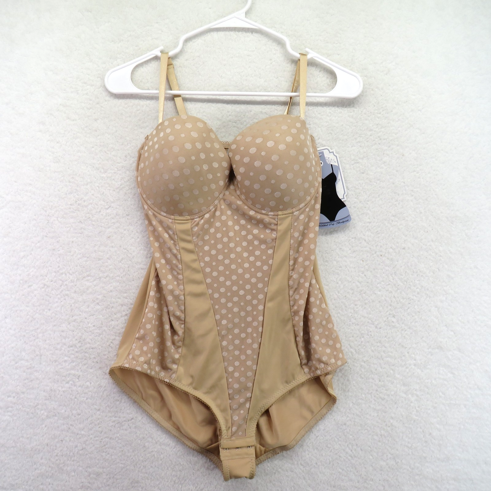 Heavenly Secrets Shapewear Bodysuit Womens 2X Polka Dot Molded Cup ...