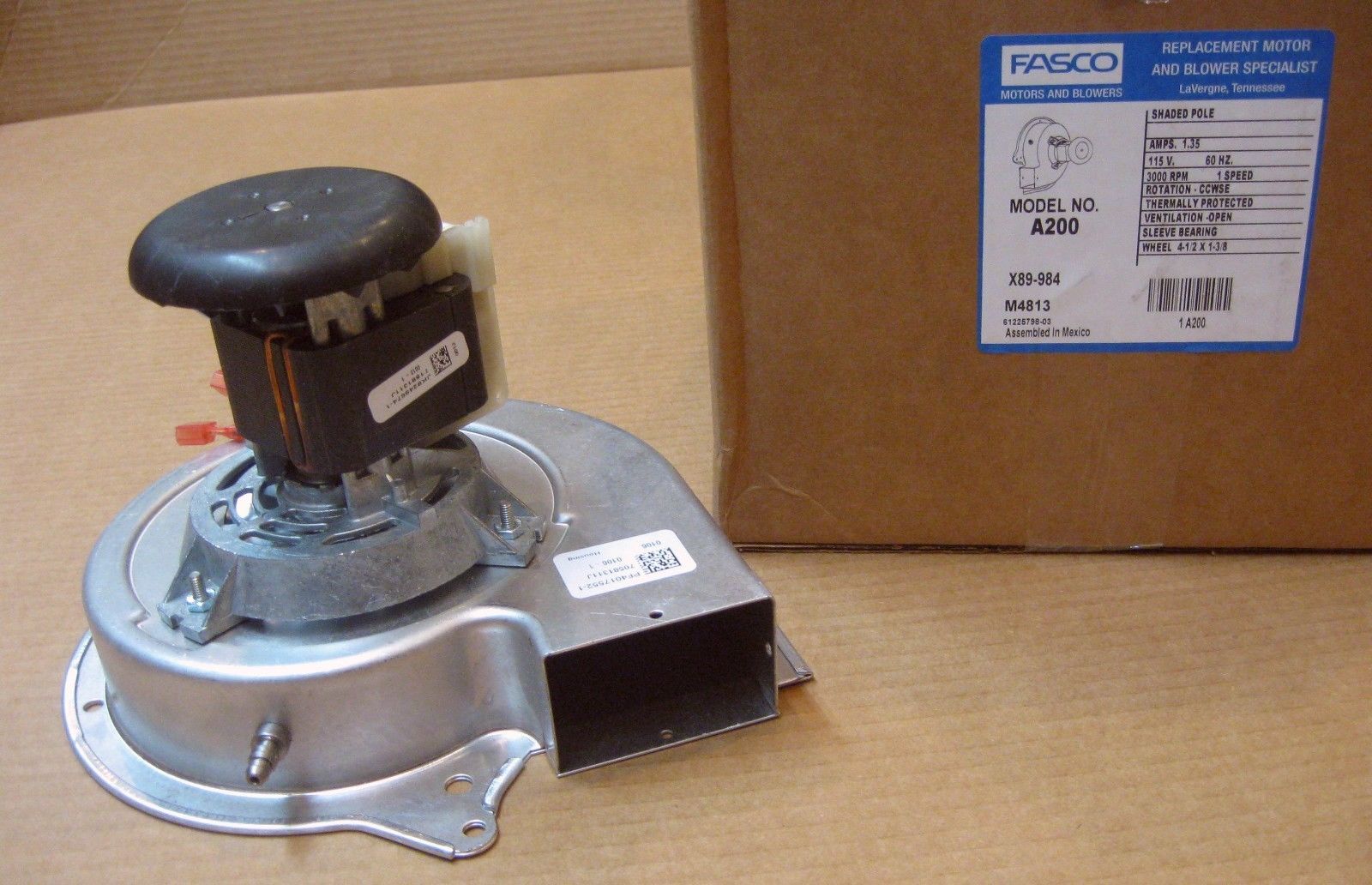Fasco A200 Furnace Draft Inducer Motor fits Lennox 7002-2975 313L5501 ...