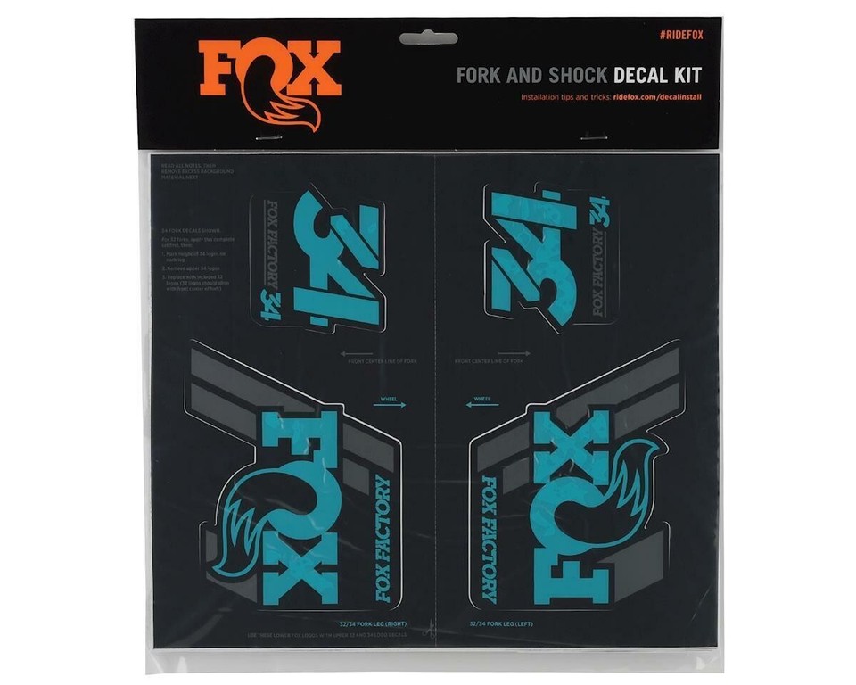 Fox Suspension Heritage Decal Kit for Forks & Shocks (Turqoise ...