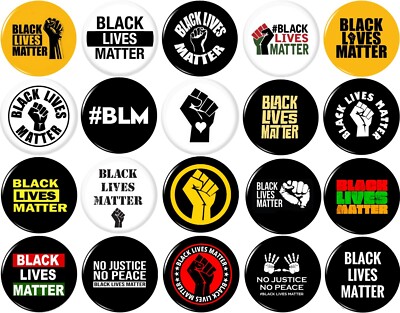 Black Lives Matter 20 NEW 1" Inch (25mm) Set of Pinback Buttons Badges ...