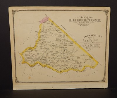 Pennsylvania Lancaster County Map Brecknock Township 1875 Y15#47 | eBay