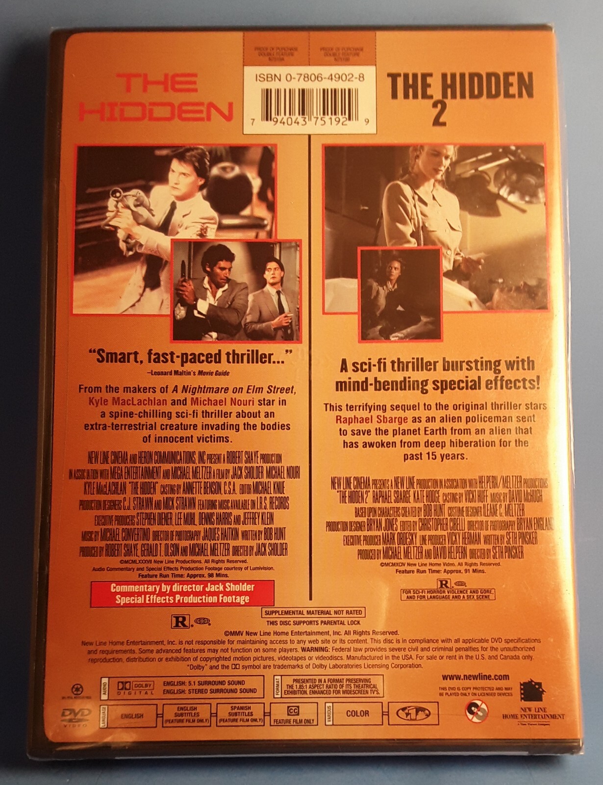 The Hidden/The Hidden II (DVD, 2005) for sale online | eBay