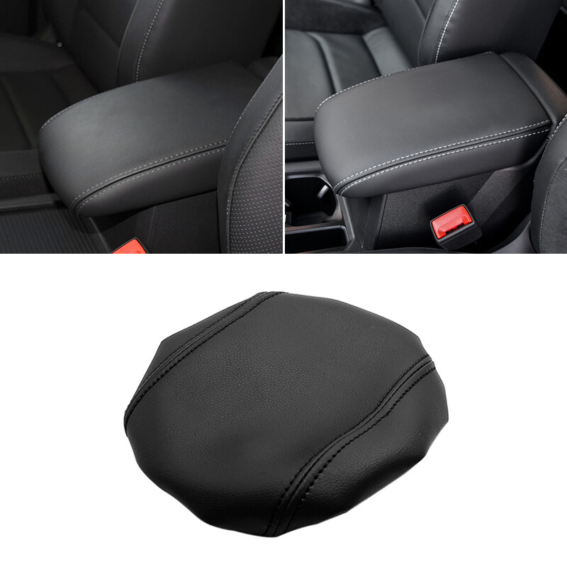 1*All Black Center Console Armrest Lid Leather Cover Pad For VW Tiguan ...