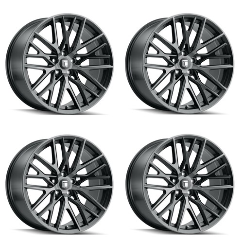 Set 4 22" Touren TR91 22x9.5 Matte Black W Dark Tint 6x5.5 Wheels 18mm ...
