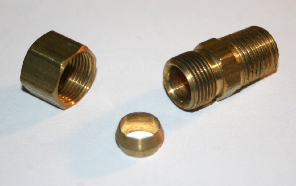 (8 Pcs) 3/8 Tube x 1/4 MNPT Brass Connector Fitting Parker 68C-6-4 | eBay