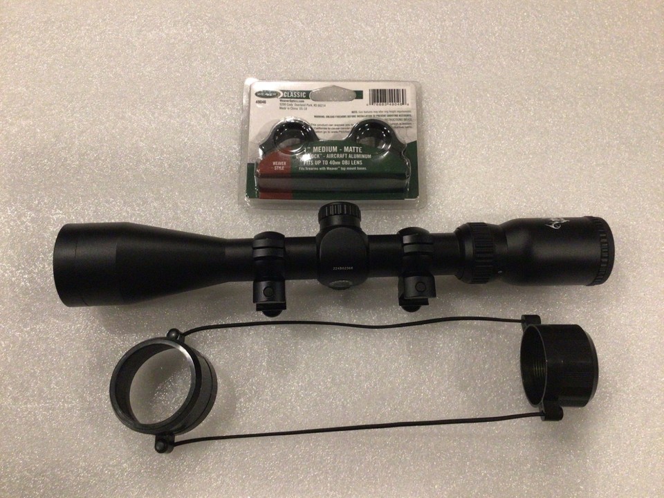 3x9x40 Scope with Weaver 1" Medium-Matte Quad Lock Rings | eBay
