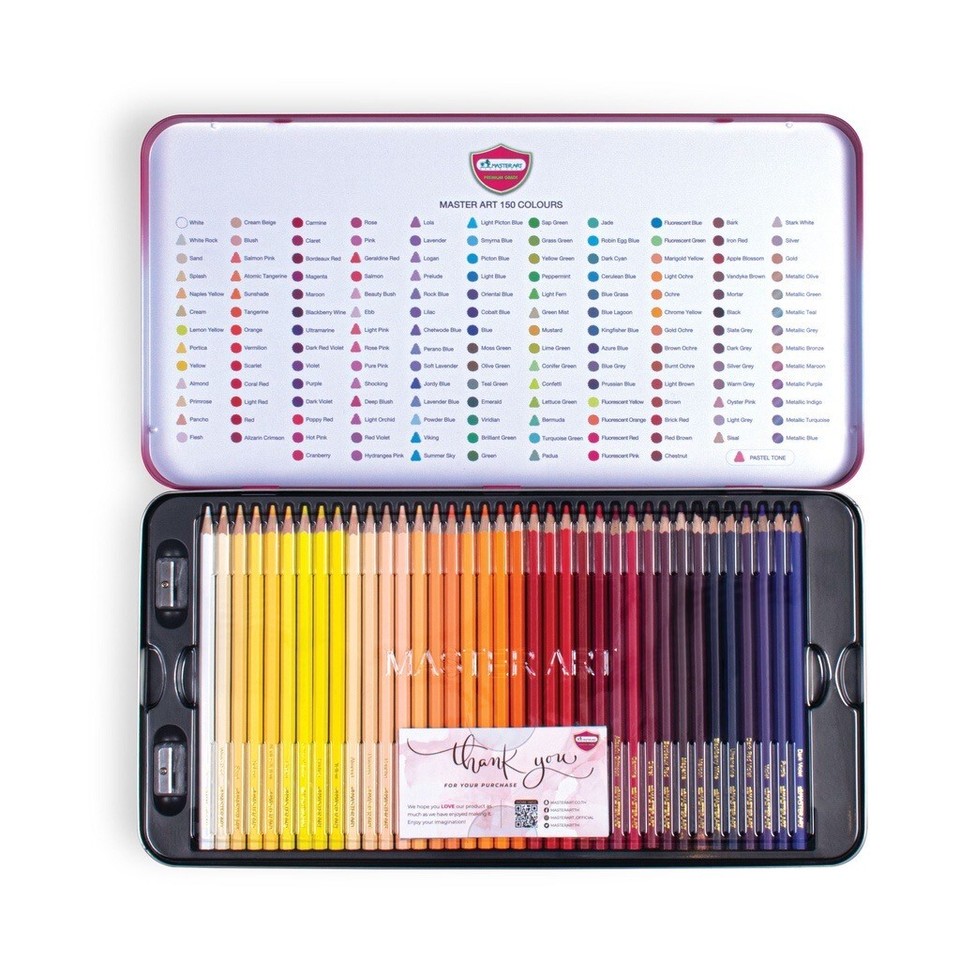 Master Art Colored Pencils Box Set 150 Colors Coloring Drawing Art ...