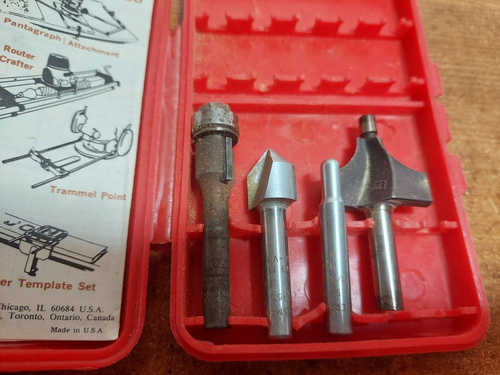 Sears Craftsman Kromedge 4 Piece Router Bit Set with Case No 25515 | eBay