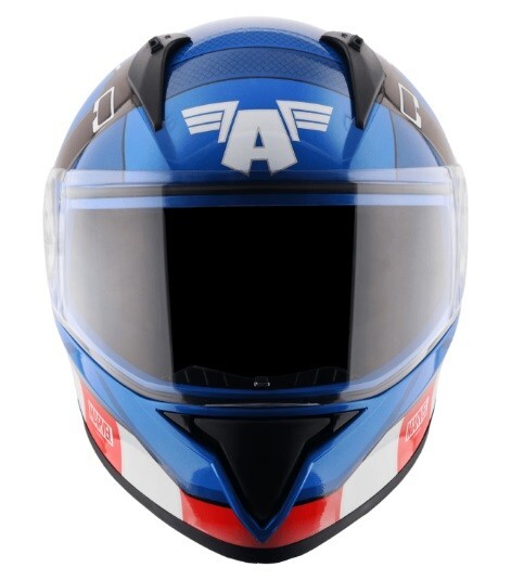 Marvel "CAPTAIN AMERICA" DOT Certified Motorcycle Helmet with Extra ...